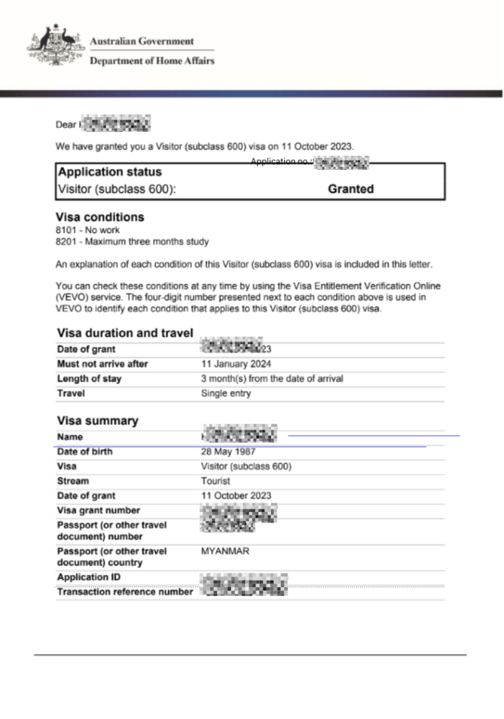 Australia Subclass 600 Visitor Visa for Domestic Helper | Khin | OCSC ...